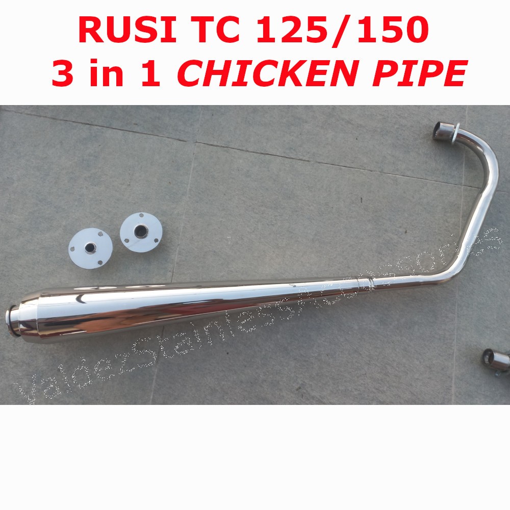 Chicken Pipe 3 in 1 , Stainless for RUSI TC 125 , RUSI TC 150 , 3in1 ...