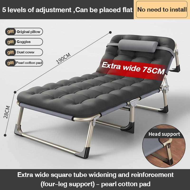 foldable bed, folding chair bed, adjustable folding nap bed, easy to ...