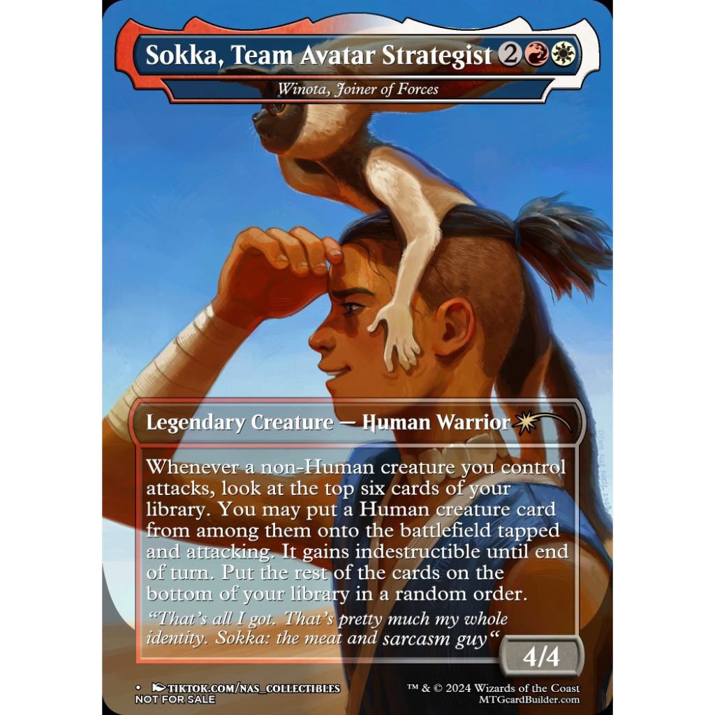 Sokka Team Avatar ALT Custom MTG Token Foil, Glossy, 3D, Glossy ...