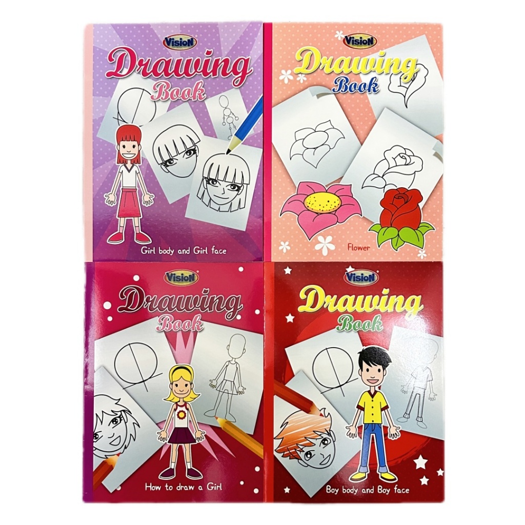 1PCS Vision Drawing Book Big/Small 20Leaves Random Design | Shopee ...