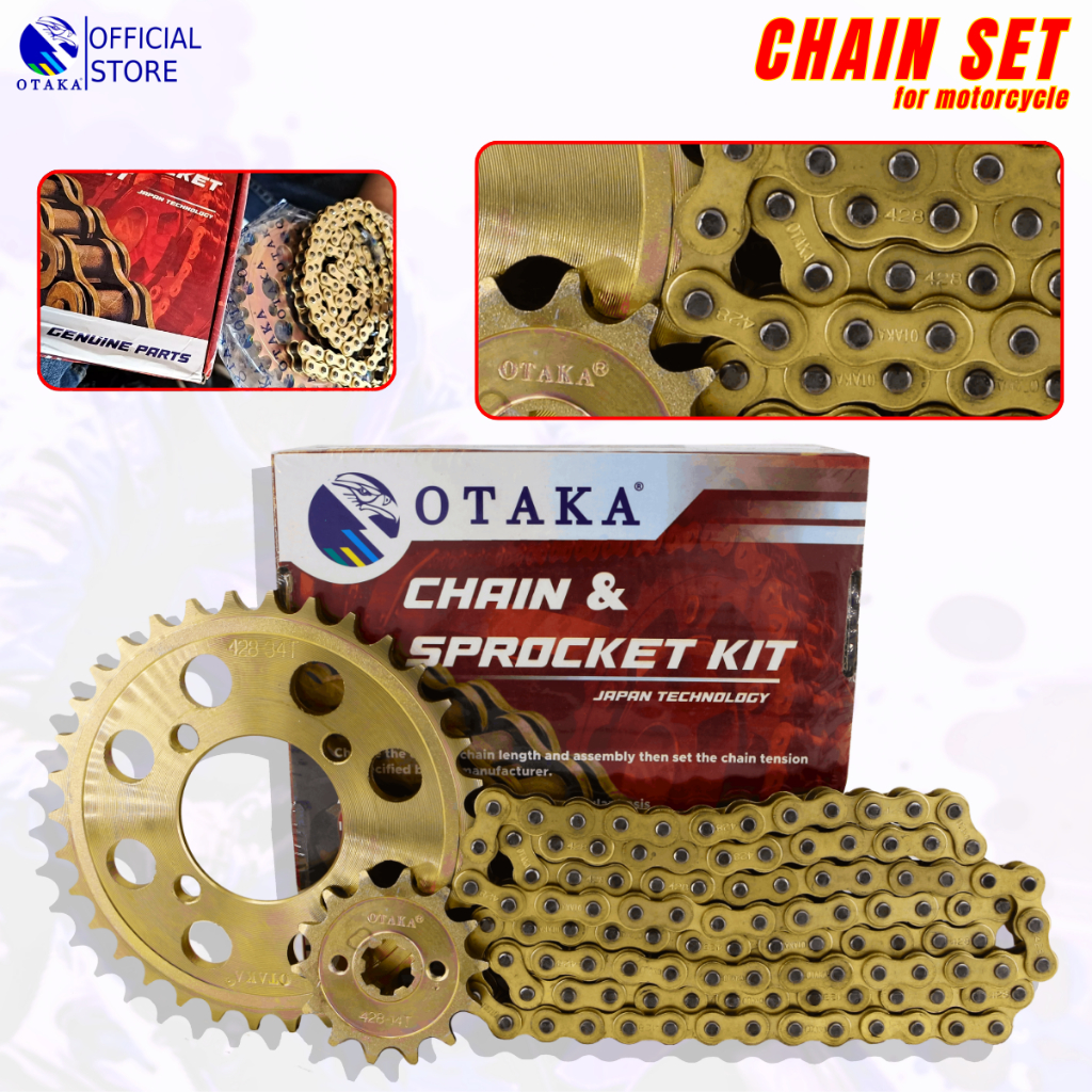 OTAKA CHAIN SET XRM / WAVE /RUSI / TMX / C100 / DREAM / FURY / GD110 ...