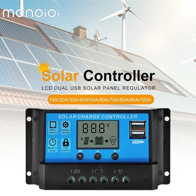10/20/30/60A PWM 12V/24V Solar Panel Regulator Charge Controller ...
