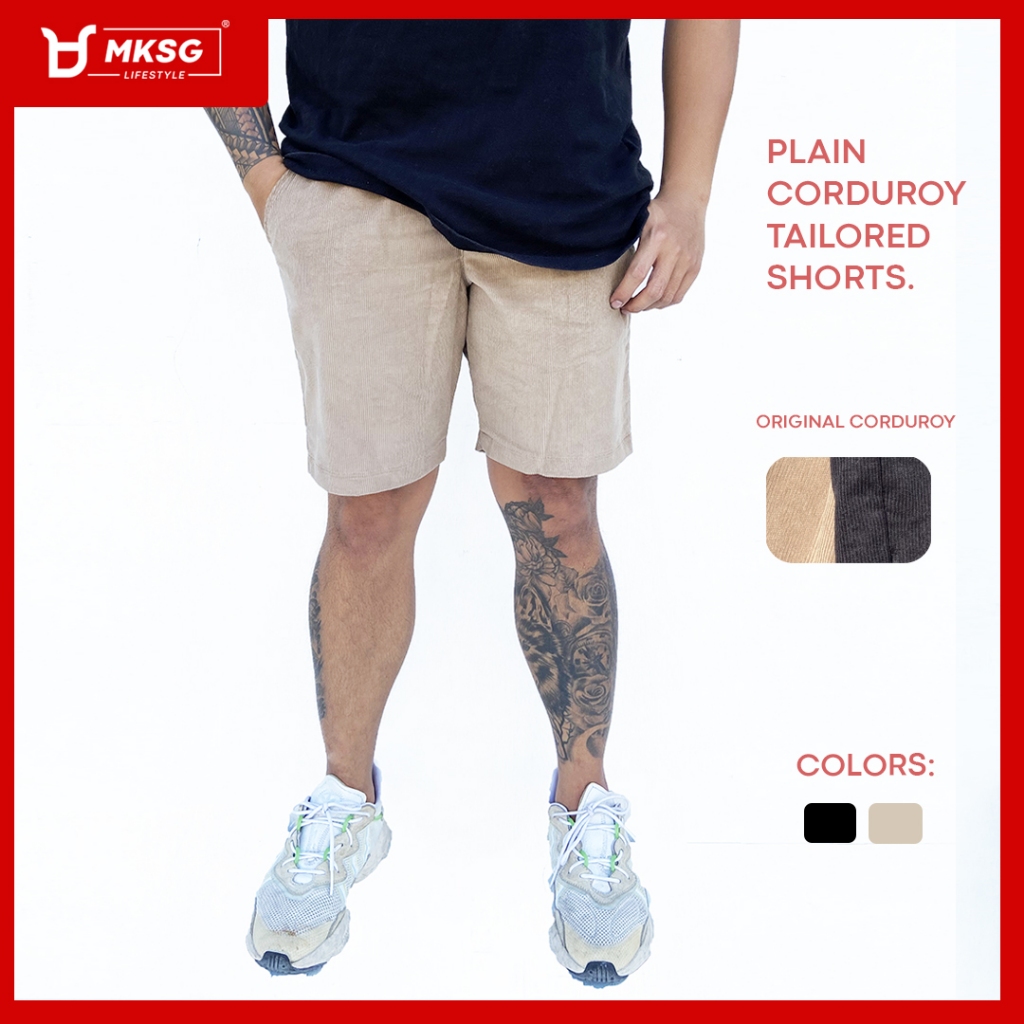 Plain Original Corduroy Tailored Shorts for men ( above the knee basic ...