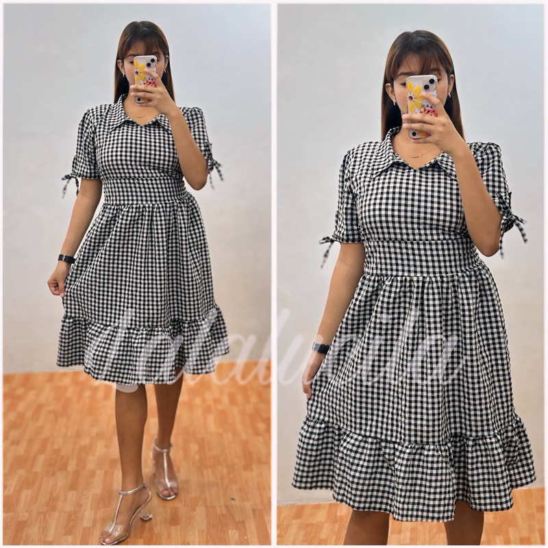 Thilli (L-XL) Seersucker Polo Collar Dress | Shopee Philippines