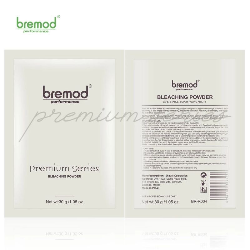 Bremod Bleaching Powder 20g Premium Series Fade Low Damage Hair ...