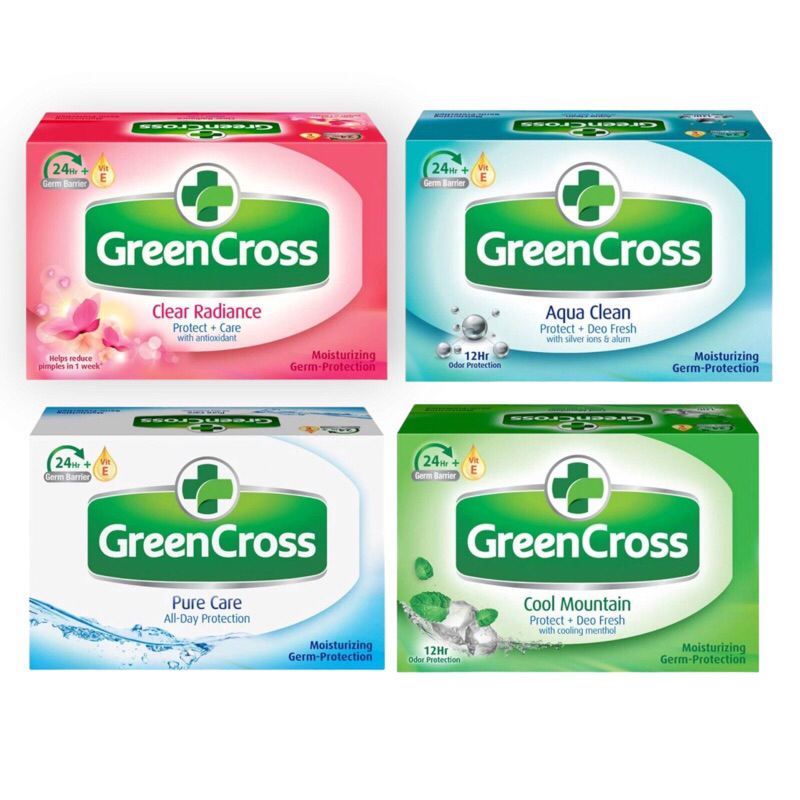 2pcs Green Cross Bar Soap Moist Protection Soap Clear Radiance Cool ...
