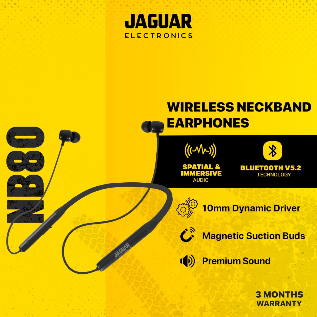 Jaguar Electronics NB80 Wireless Neckband Earphones - Blue In-Ear ...