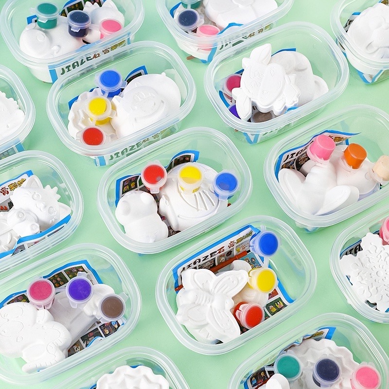 2pcs / Box Cartoon Coloring Plaster Doll Handmade DIY Educational Toy ...