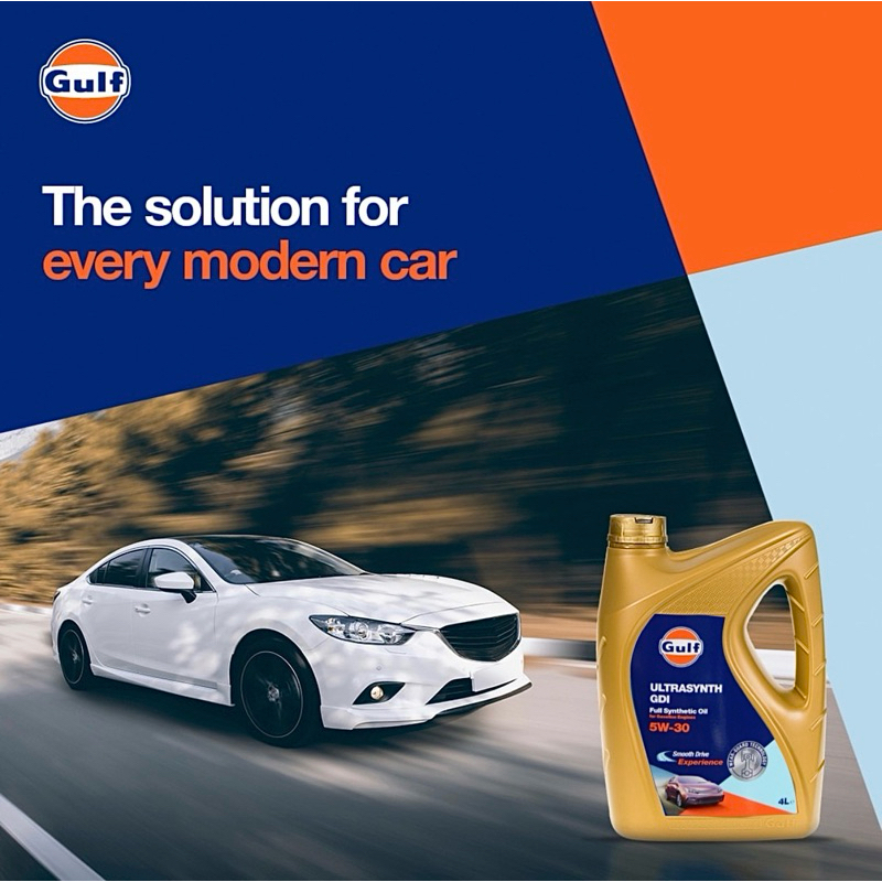 Gulf Ultrasynth GDI 5W30 Fully-Synthetic Gas Engine Oil 4L | Shopee ...