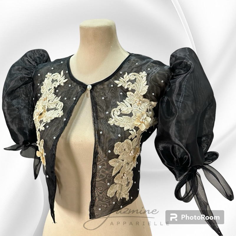 FILIPINIANA BOLERO TOP | w/ PATCHING LACE | PUFF SLEEVES | ONHAND AND ...