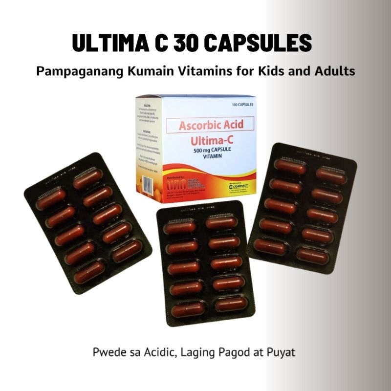 Ultima C Vitamins 30 Capsules | Pampaganang Kumain | Non-Acidic Formula ...