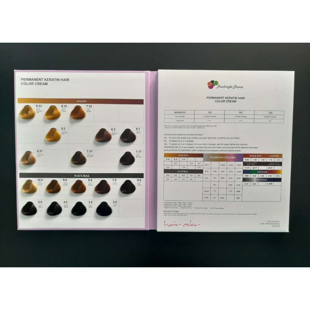 Sunbright Series Hair Color Chart Complete Colors | Shopee Philippines