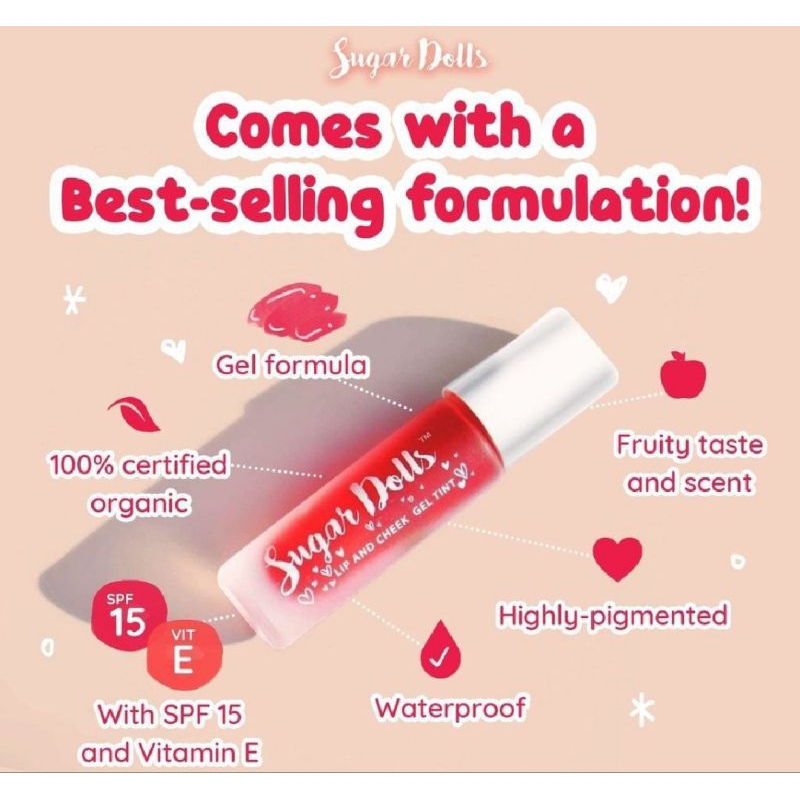 SUGAR DOLLS NEW and IMPROVED LIP AND CHEEK GEL TINT | Shopee Philippines