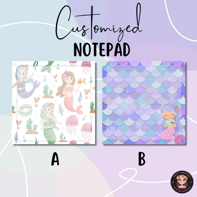 Personalized Notepad/Memopad Mermaid Theme •Perfect gift and souviner ...