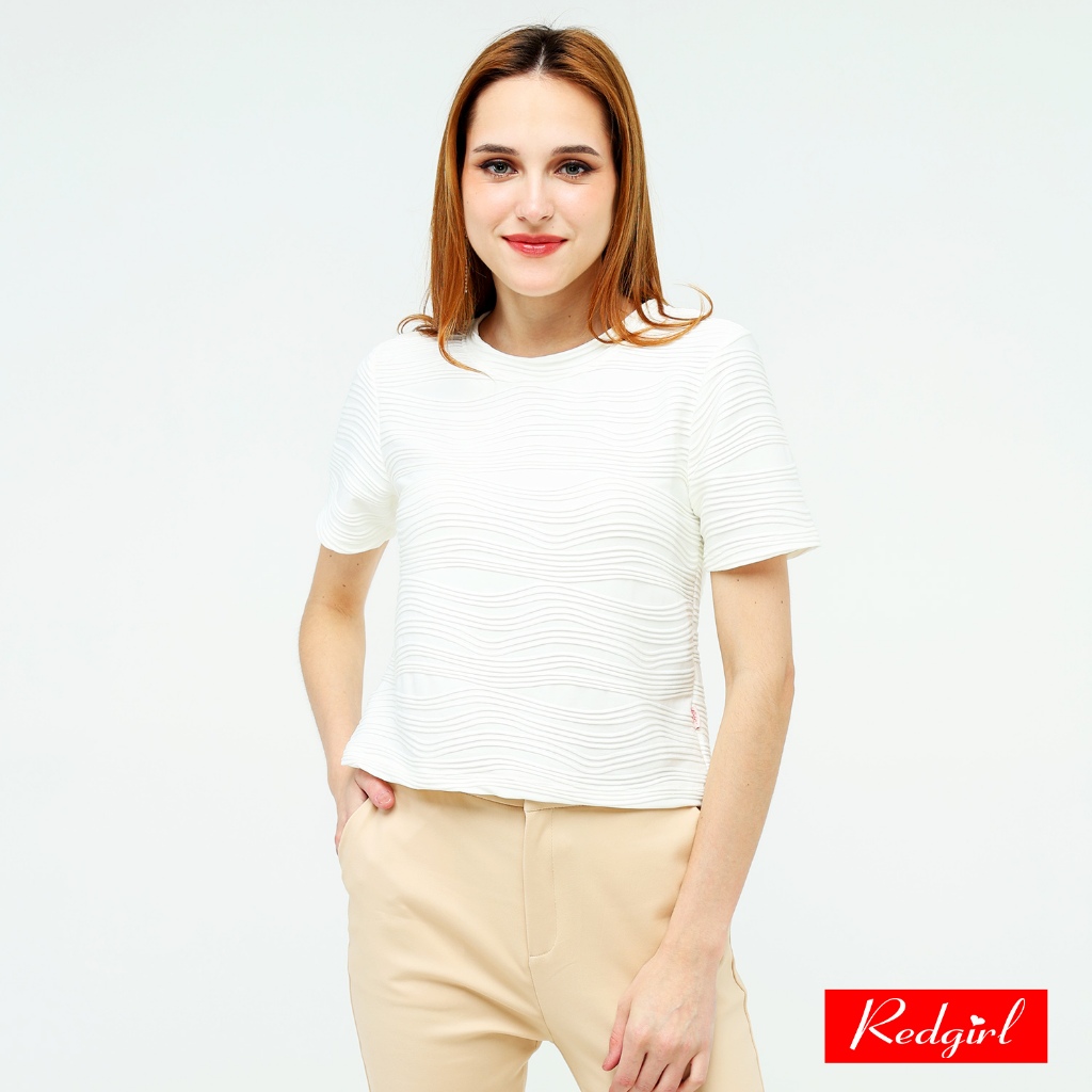 Red Girl Short Slvs. W/ Round Neck Top RST12-0612 | Shopee Philippines