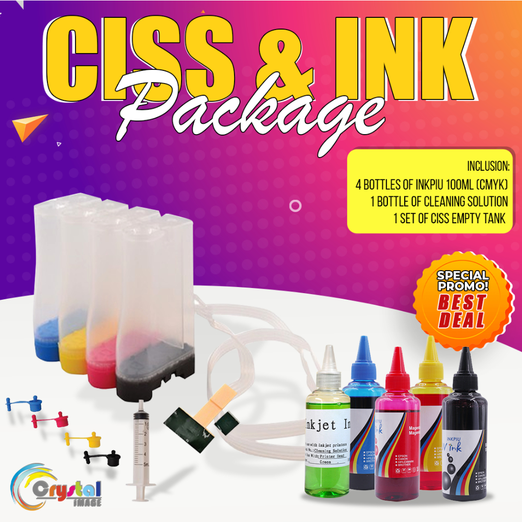 CISS Kit Empty Tank 4 Colors Replacement Ink Tank Universal CISS ...
