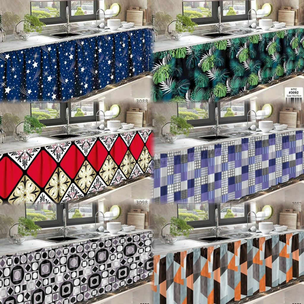 Lababo Curtain Kitchen Sink Curtain Ins style Size : 70cm × 150cm 1pc ...
