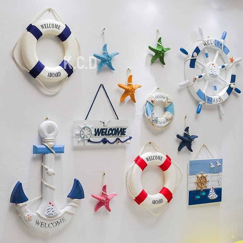 Beach Ocean Theme Wall Art Nautical Hanging Home Decor Beach Theme ...