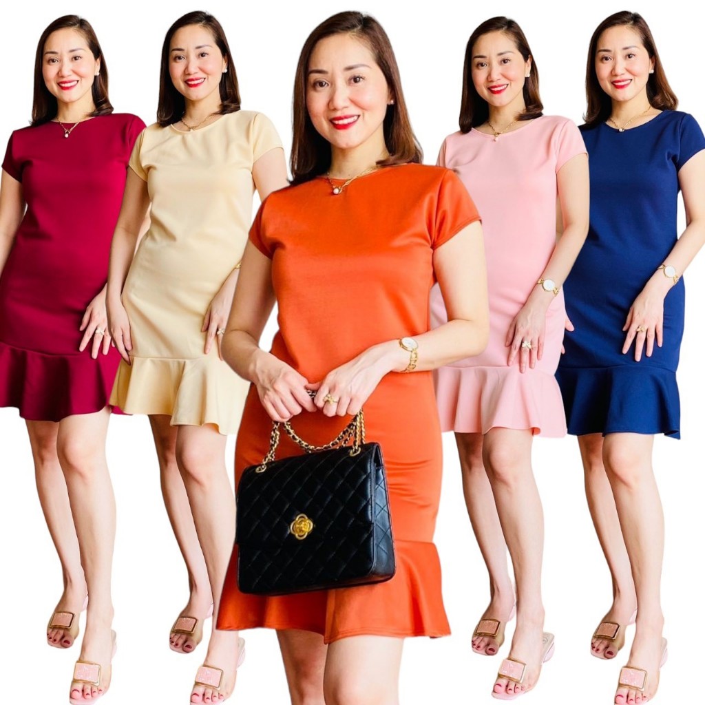 Freya Cap Sleeve Round Neck Neoprene Women Casual Layered Mini Dress ...