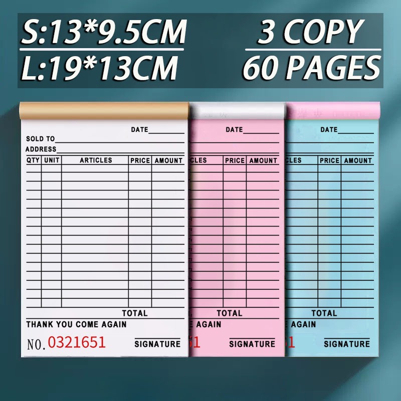 Size 13X19CM shipping Receipt Resibo carbon paper Receipt 2/3 copies ...