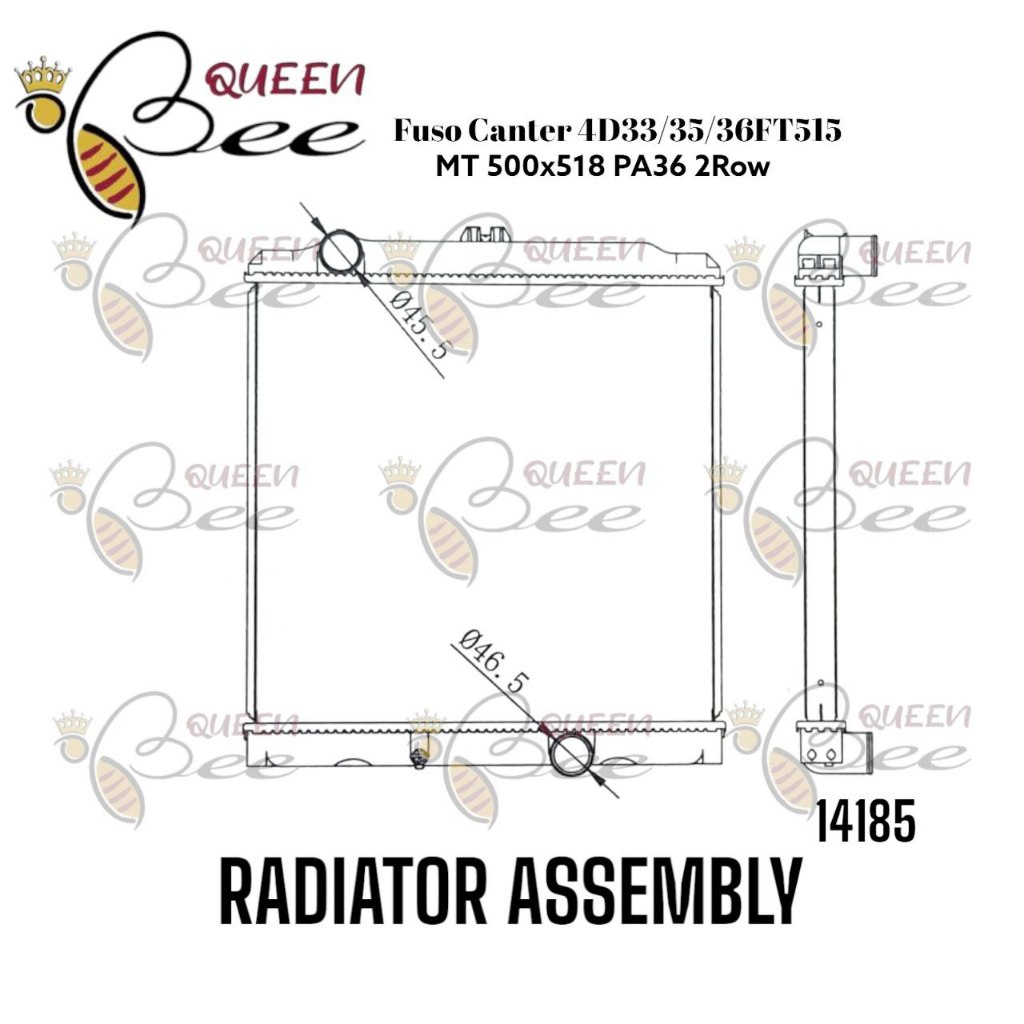 QUEENBEE 14185 Fuso Canter 4D33 4D35 4D36 FT515 Radiator Assembly M/T ...