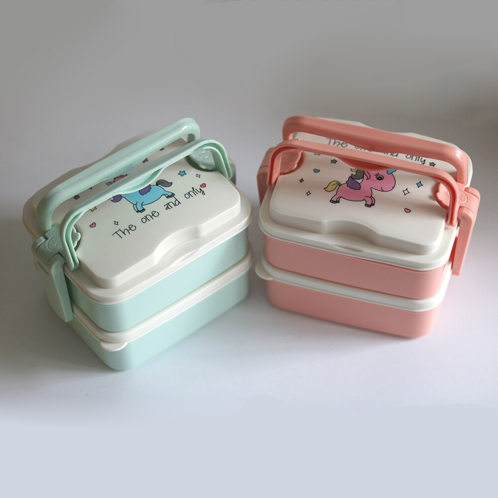 LUNCH BOX Two Layers Unicorn Kids Lunch Box School | Shopee Philippines
