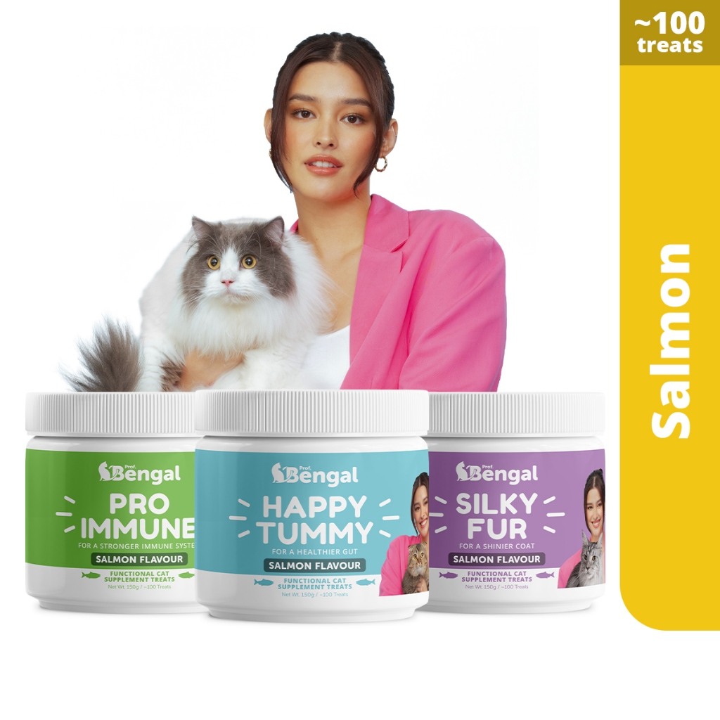Prof Bengal Happy Tummy, Pro-Immune, Silky Fur Triple-Care Bundle |Cat ...