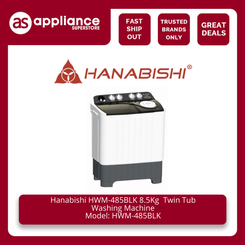 Hanabishi HWM-485BLK 8.5 Kg Twin Tub Washing Machine | Shopee Philippines