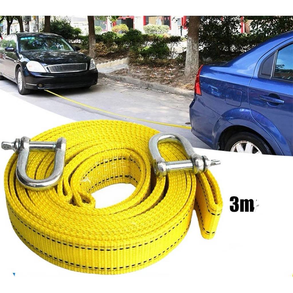 3/4/5M Heavy Duty Car Tow Cable Towing Pull Rope Strap Hooks Van Road ...