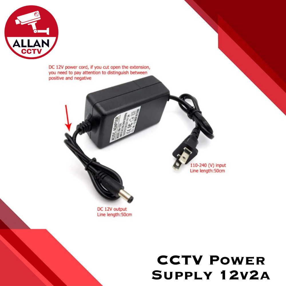 Allan CCTV 12V 2A AC/DC CCTV Power Adaptor 12V2A PSU Power Supply | Hikvision | Dahua | Shopee ...