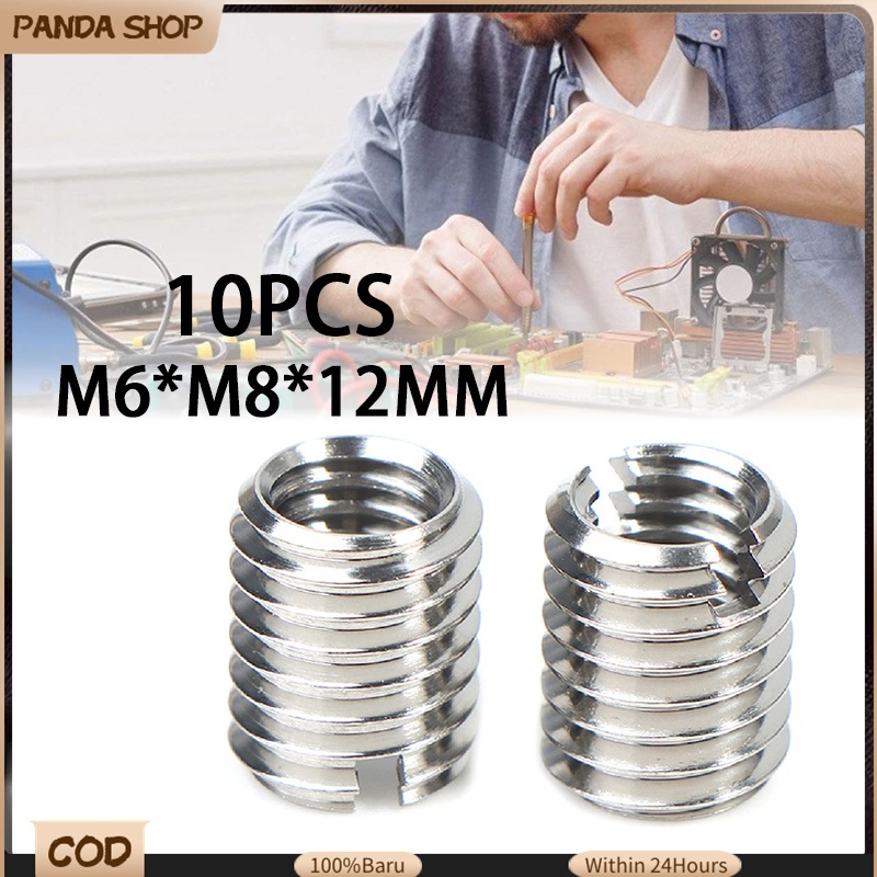 10pcs Thread Insert M6/M8 Stainless Steel Wire Thread Insert Repair ...