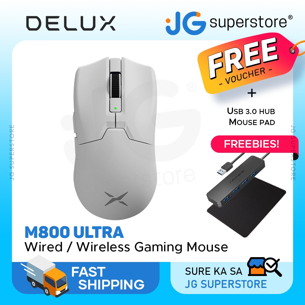 Delux M800 Ultra 2.4GHz Wireless / Wired USB Optical Gaming Mouse with Bluetooth - Black, White ...