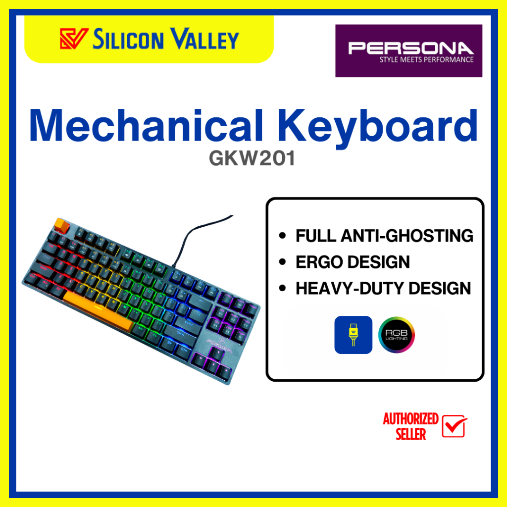 Persona GKW201 Black Wired Mechanical Gaming Keyboard | Shopee Philippines