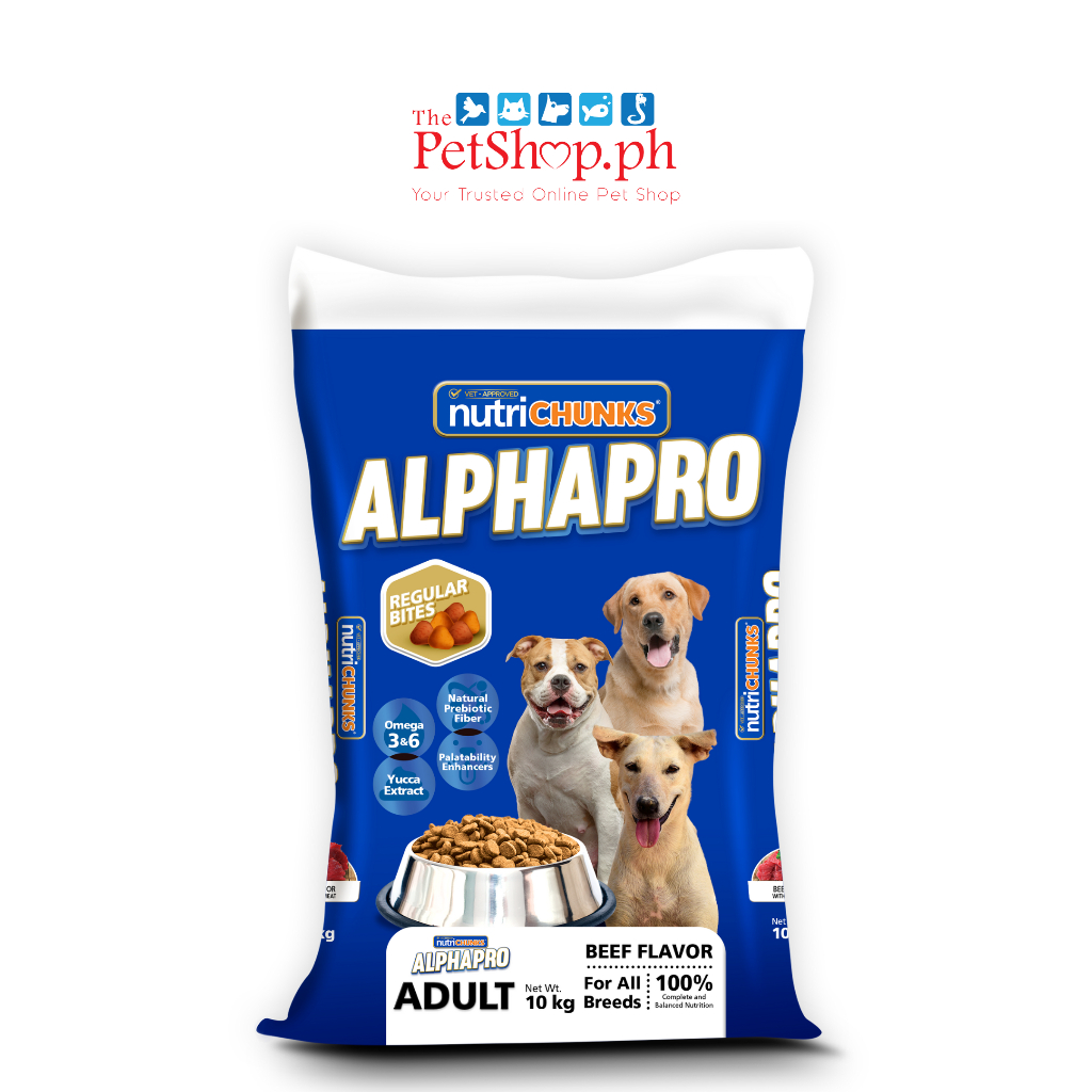 ALPHAPRO -REG. BITES - 10kg Adult Beef Flavor (For All Breeds) | Shopee ...
