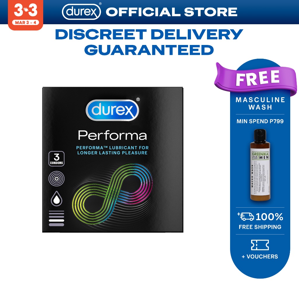 Durex Performa Extended Pleasure Lubricated Condoms 3s | Shopee Philippines