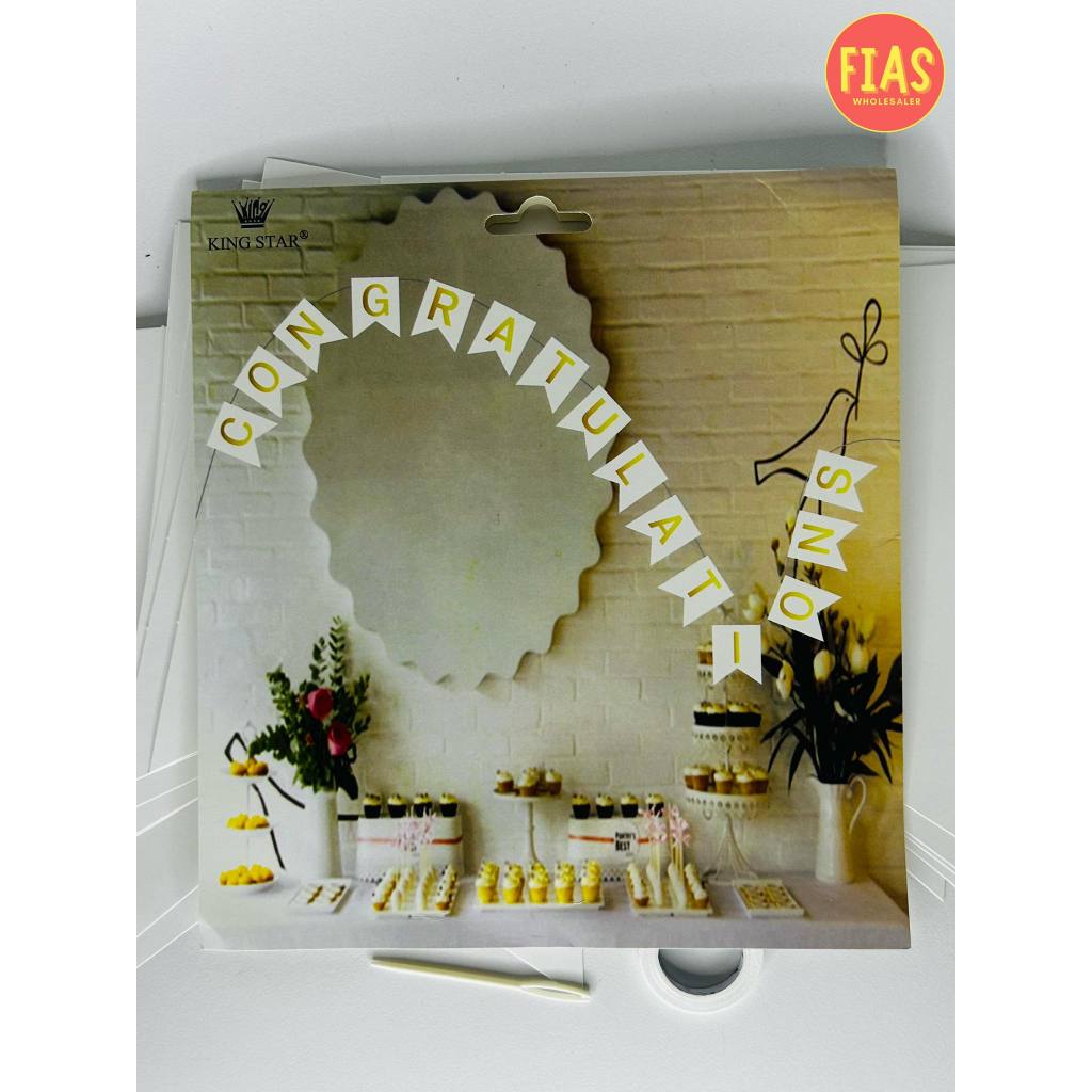 Silver Gold Congratulations Banner P582 | Shopee Philippines