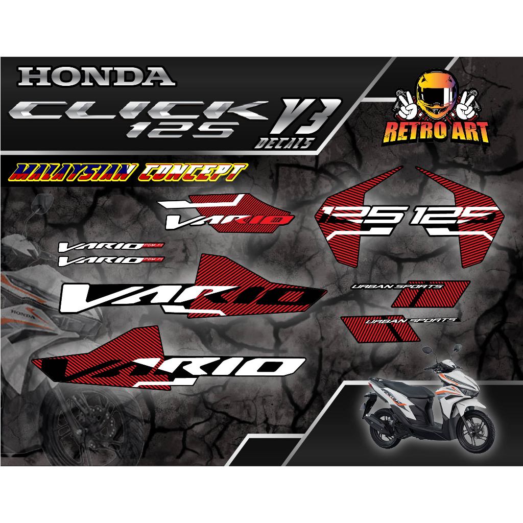 HONDA CLICK GAME CHANGER 125 V3 VARIO DECALS MALAYSIAN CONCEPT 2023 ...