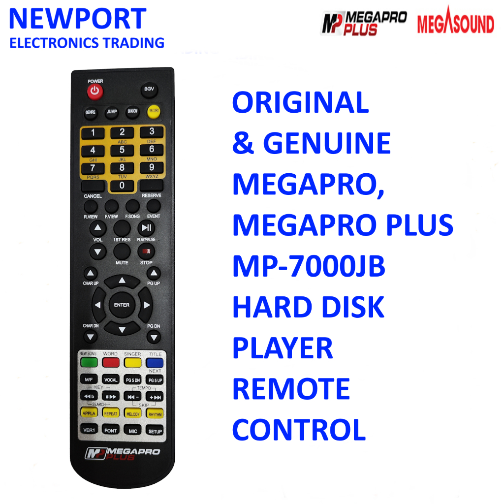 Original Remote Control of Megapro Megapro Plus MP7000JB Hard Disk Karaoke Player | Shopee ...