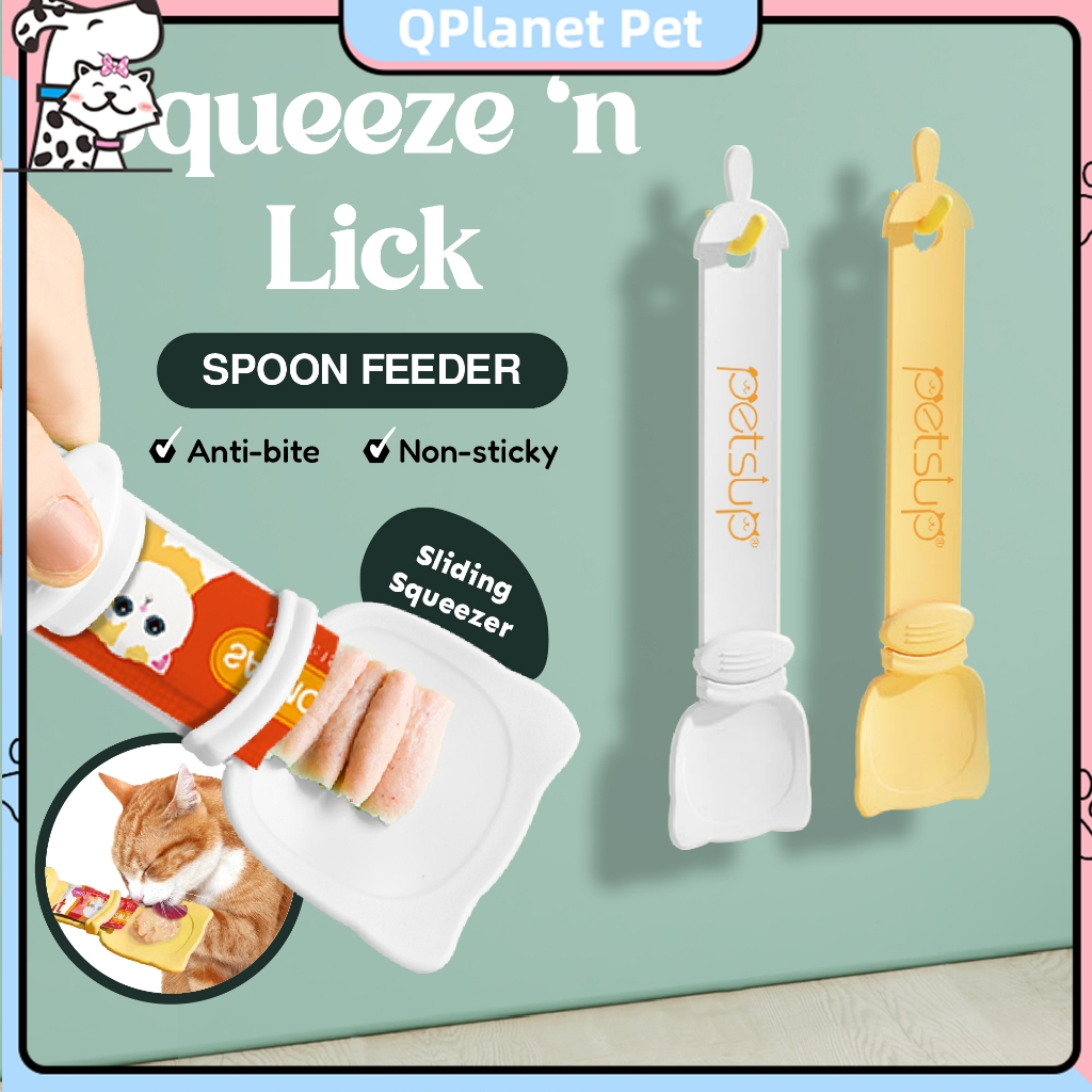 Petsup Pet Spoons Cat Feeder Treat Squeeze Feeders Cat Wet Food Snack ...