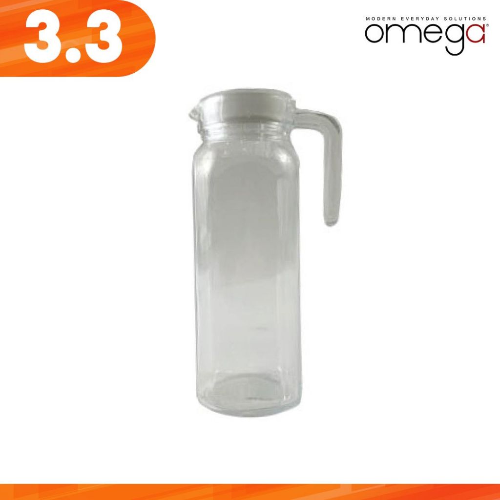 Omega Meredith Square Clear Glass Pitcher 1L | Shopee Philippines