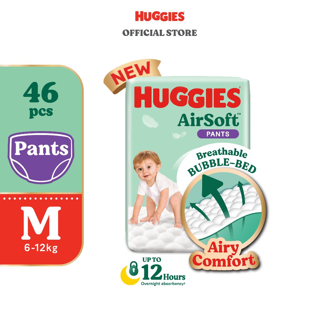 Huggies AirSoft Pants Medium - 46 pcs | Shopee Philippines