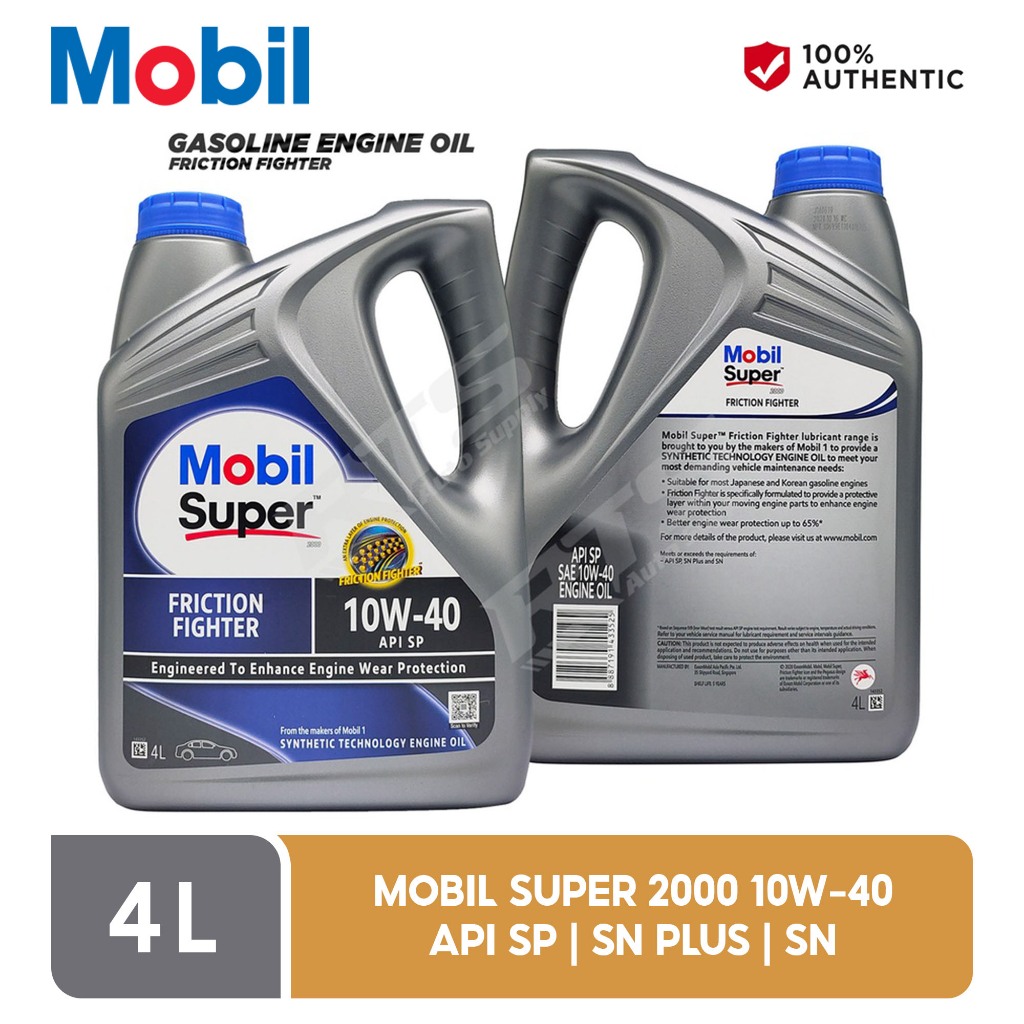 Mobil Super 2000 10w40 Semi Synthetic Gasoline Engine Oil 1 Gallon 4L ...