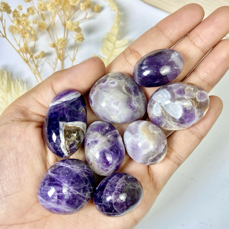 Divine Glow Quest Chevron/Dream Amethyst tumble crystal stone | Shopee ...
