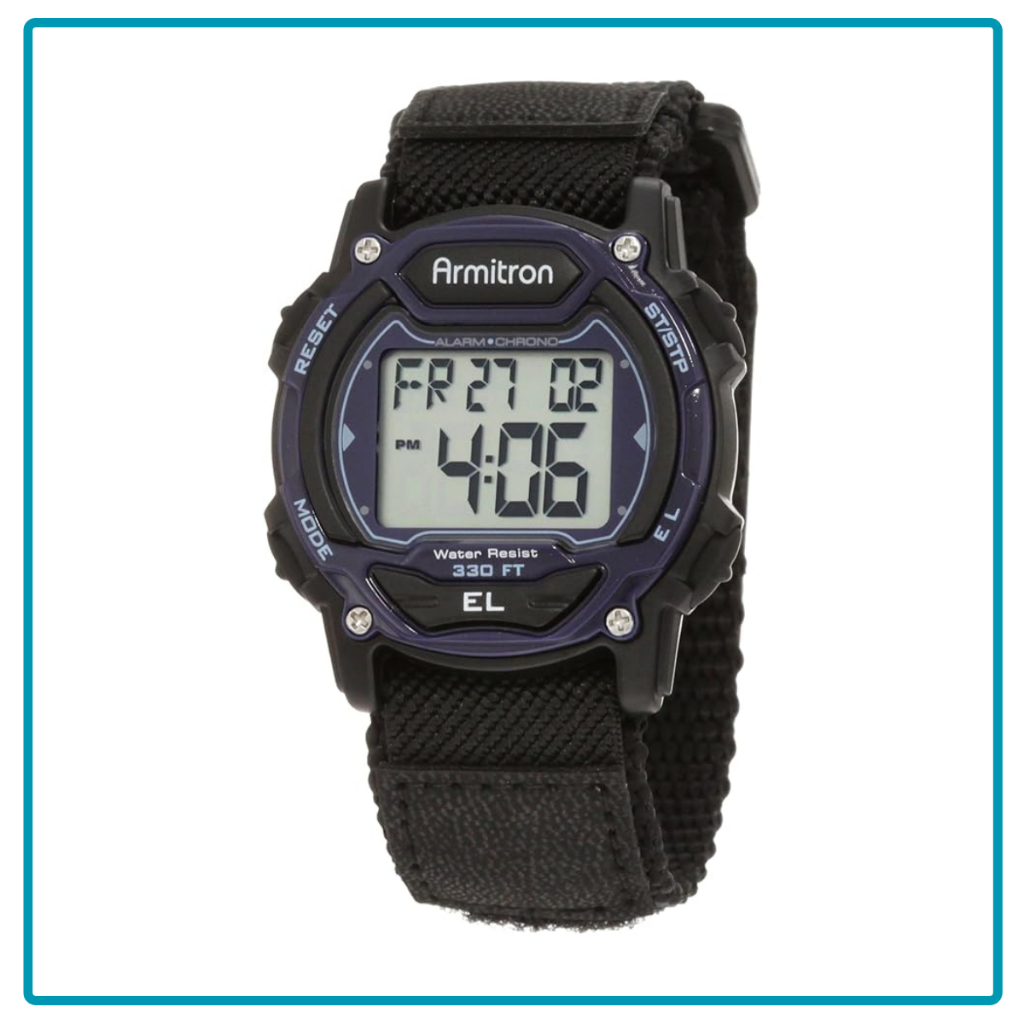 Armitron Sport Unisex Digital Chronograph Black Nylon Strap Watch ...