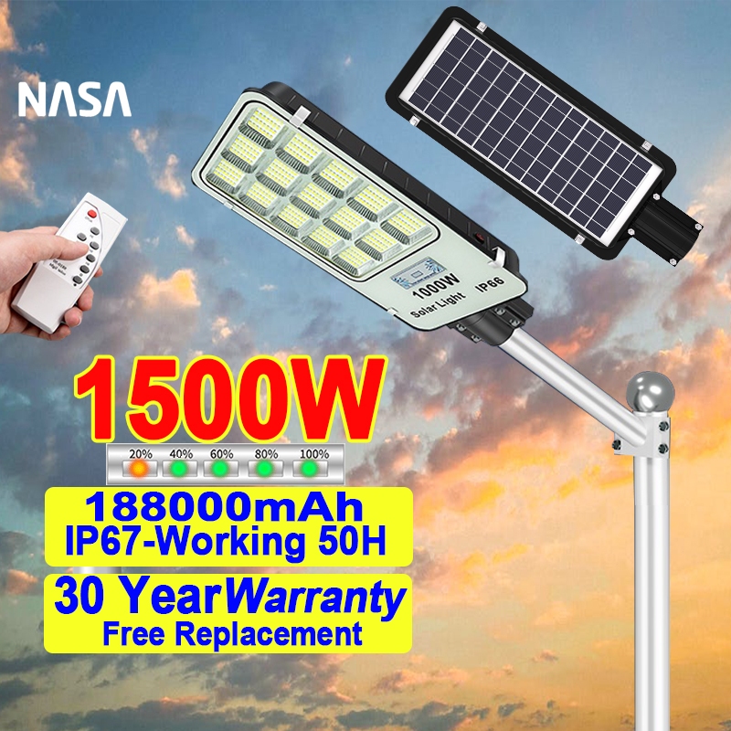 Solar Street Light 1000w Outdoor Waterproof Led Wall Lamp | Shopee ...
