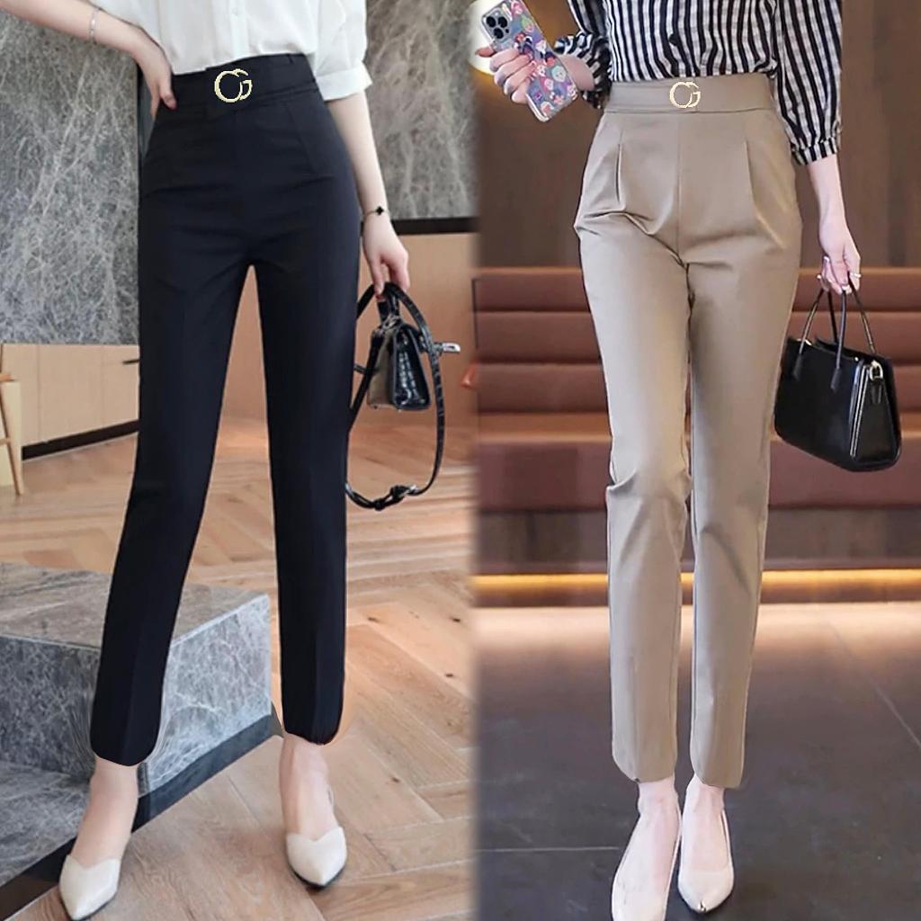 Highwaist Classy Elegant Sophisticated Stretchable Womens Formal Casual ...