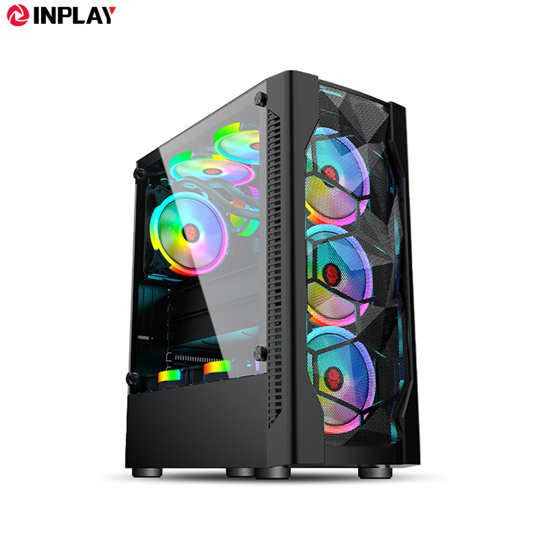 Inplay Meteor 03 Mid Tower Case Tempered Glass Gaming Computer Case ATX ...