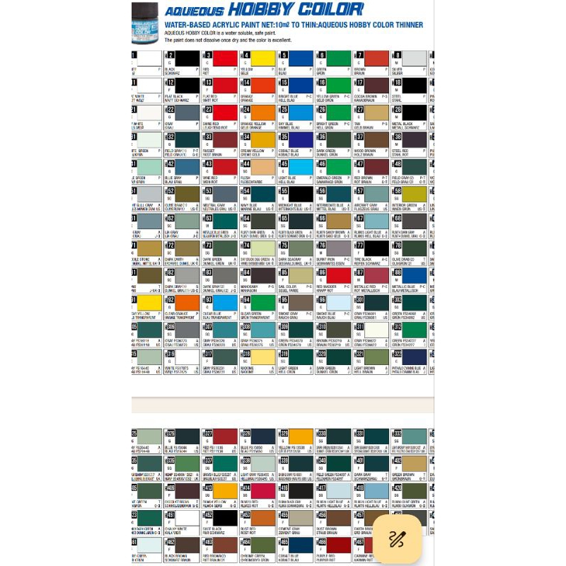 Mr.Hobby Aqueous Hobby Color [Waterbased] 10ml [H050 to H304] | Shopee ...