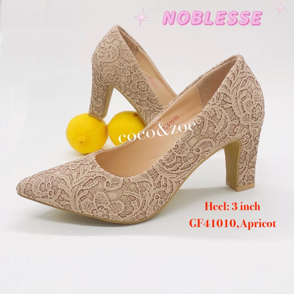 Women Pointed Toe Block Heel Shoes White Wedding High Heels | Shopee ...