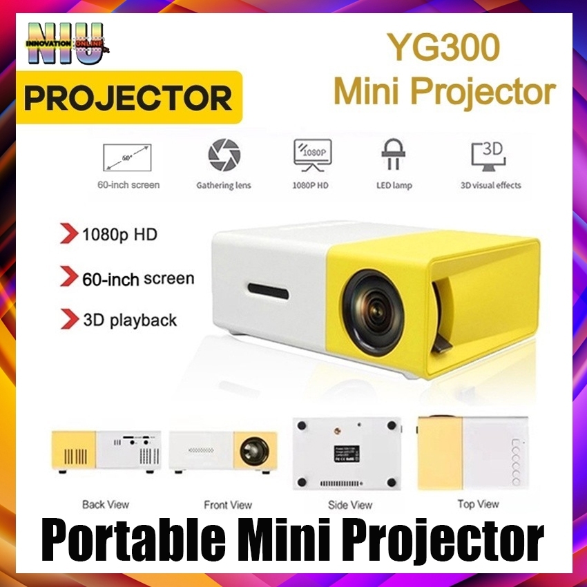 (VARIATION) YG320 Mini Full HD 1080P Home Theater Projector LED/ Mini ...